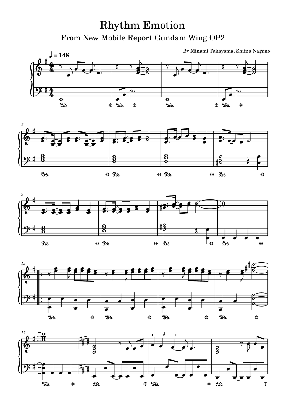 Minami Takayama, Shiina Nagano - Rhythm Emotion (From New Mobile Report Gundam Wing OP2,For ...