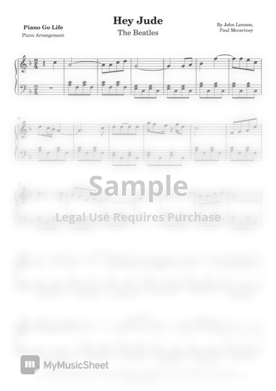 The Beatles - Hey Jude by Piano Go Life Nuty