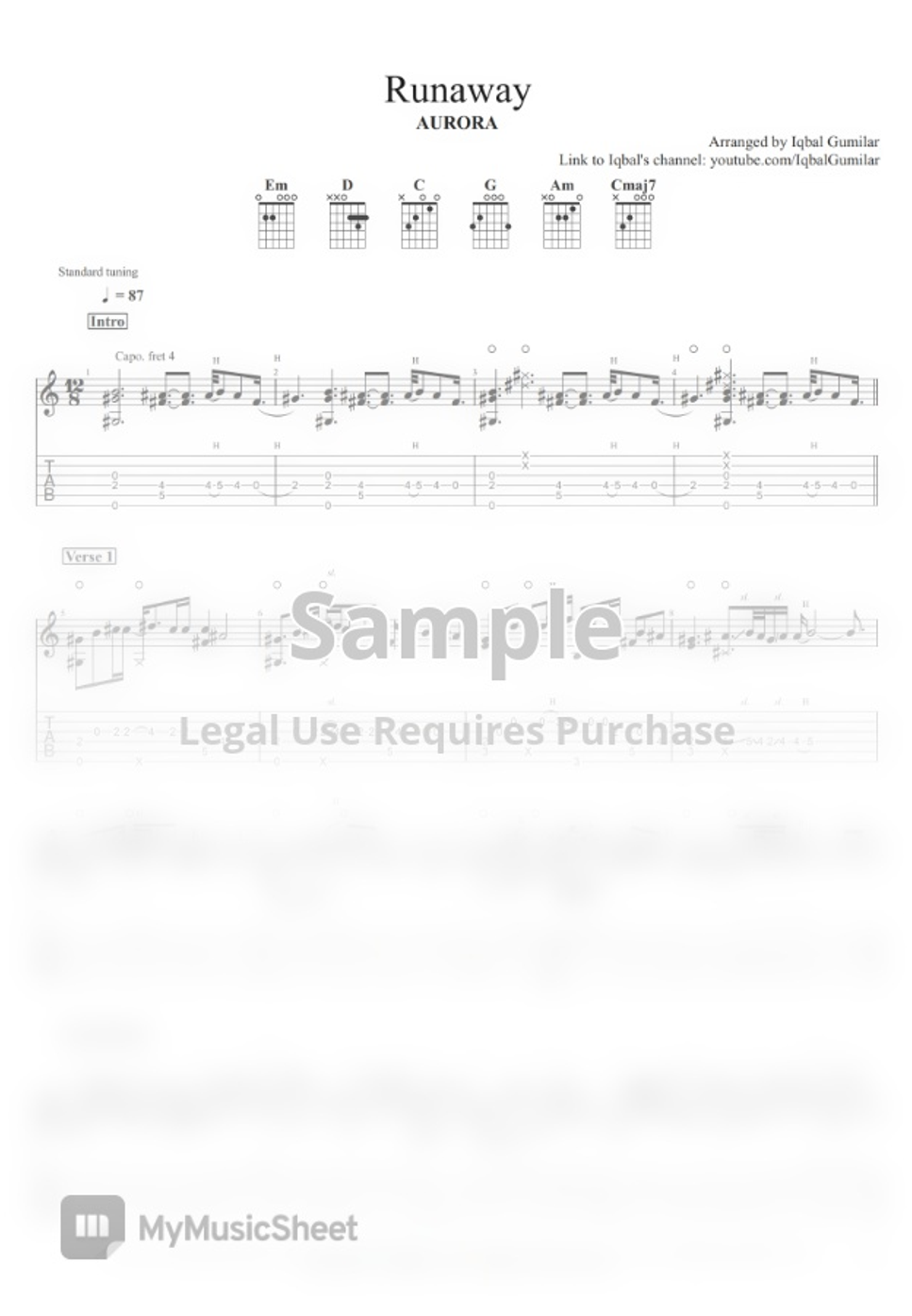 AURORA - Runaway TAB by Iqbal Gumilar