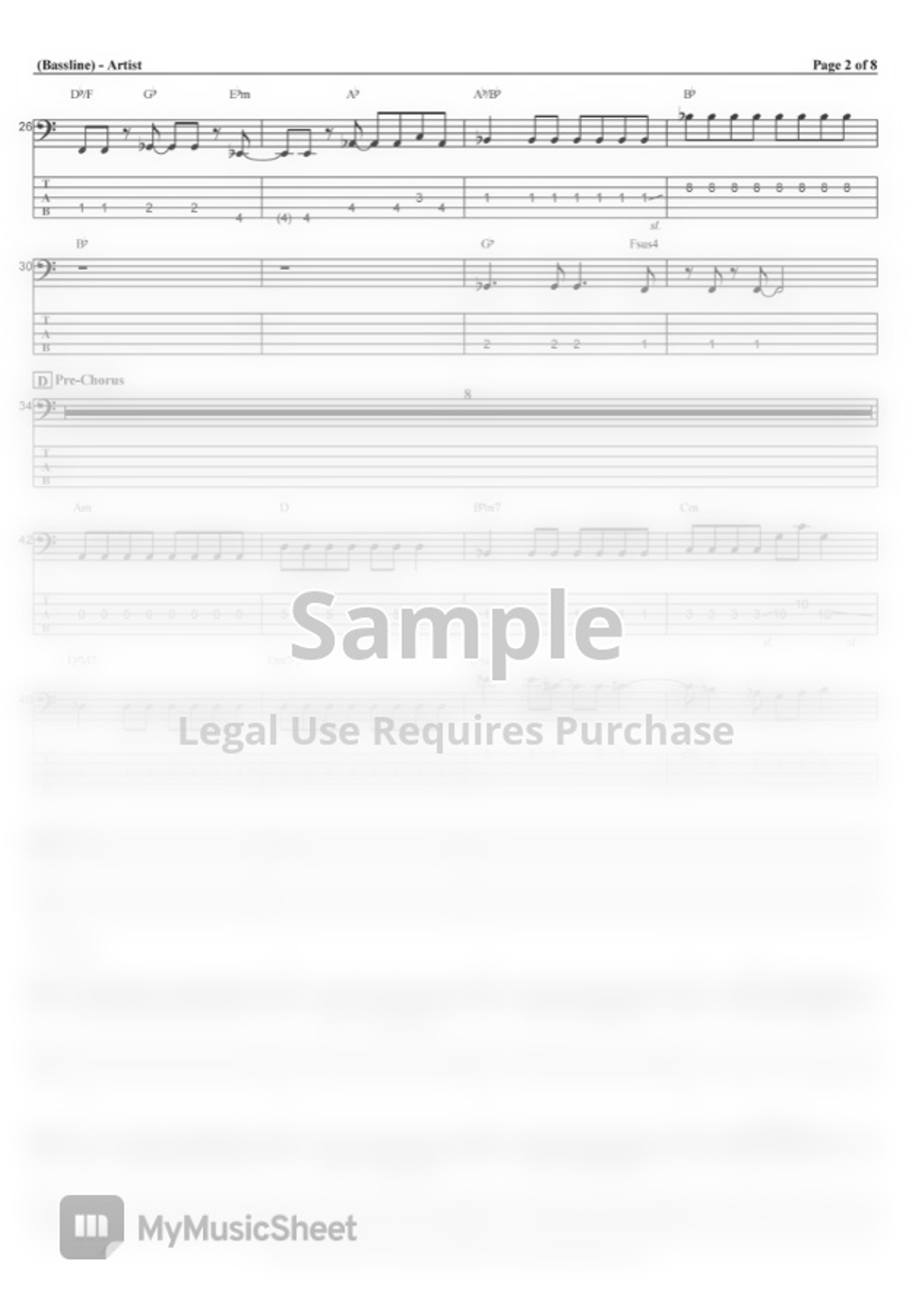 ウマ娘 プリティーダービー - GIRLS' LEGEND U (Bass Tab 5-strings) by T's bass score ...