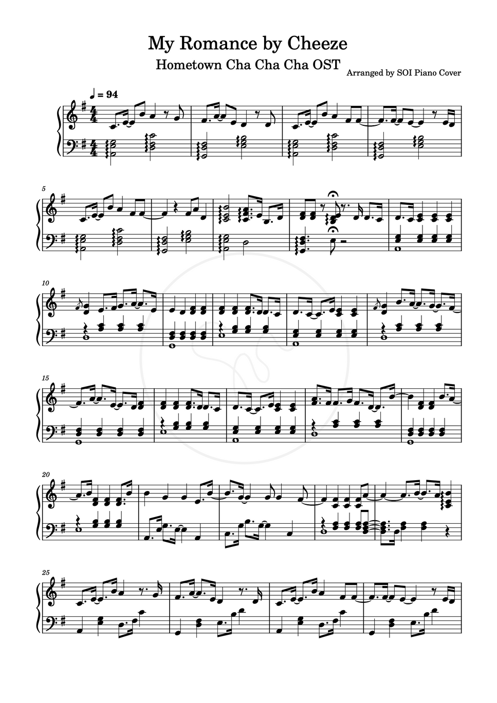 [Hometown Cha Cha Cha OST] Cheeze - My Romance (Solo Piano) by SOI ...