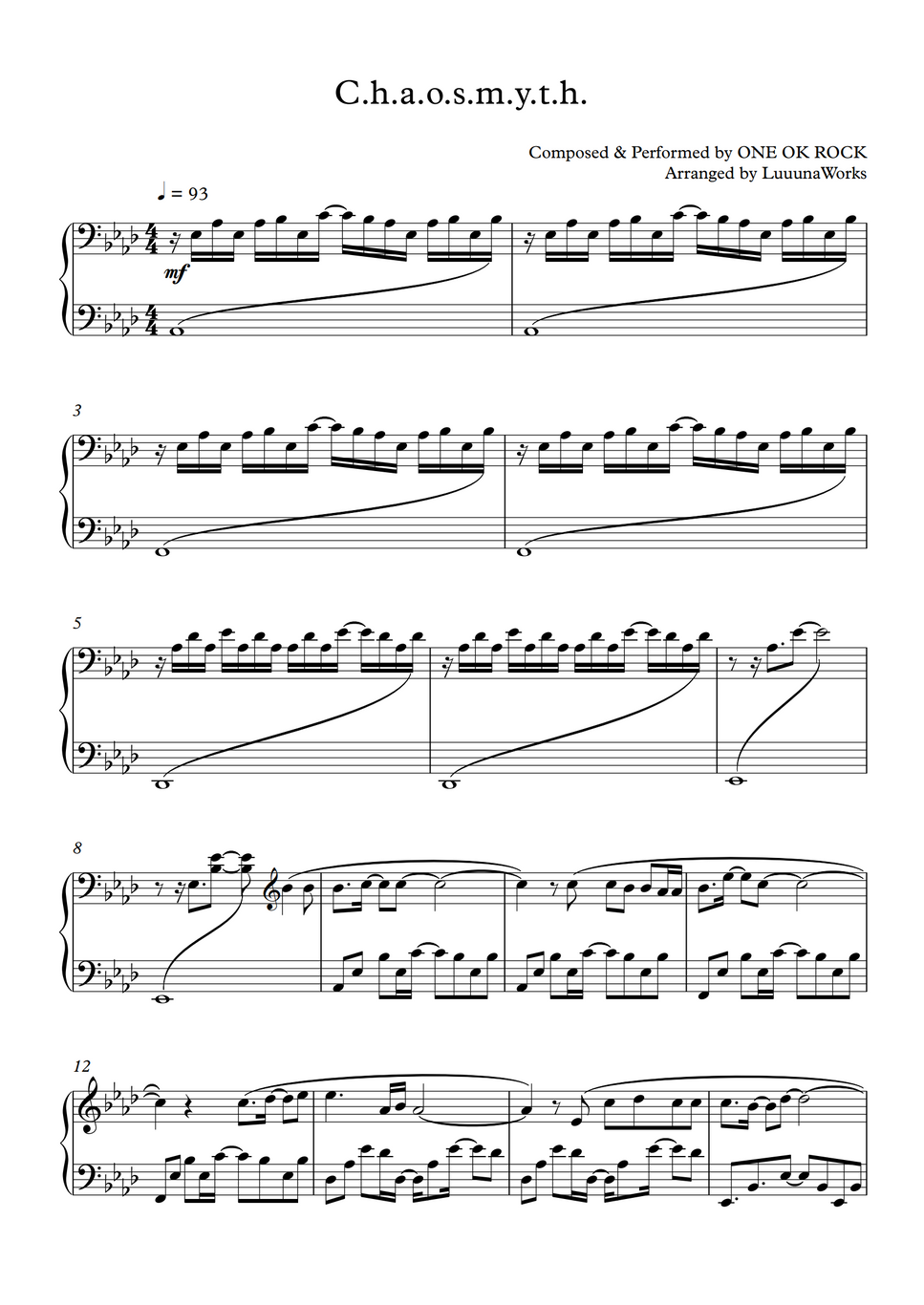 ONE OK ROCK - C.h.a.o.s.m.y.t.h. by LuuunaWorks Hoja